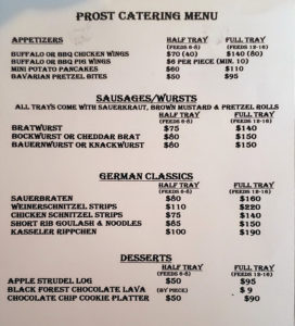 Takeout Menu | Prost Grill & Garten